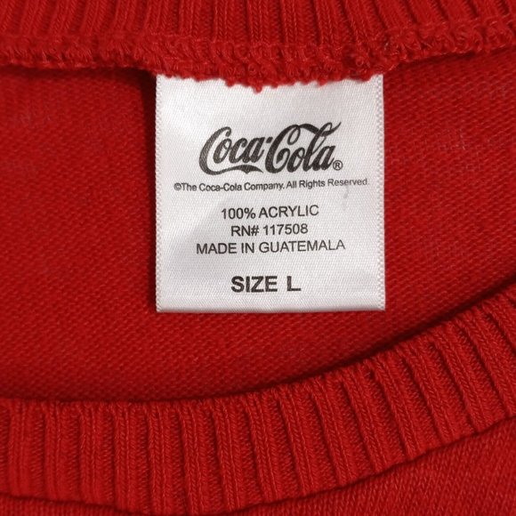 Coca Cola | Sweaters | Cocacola Womens Red Acrylic Sweater L Large Crew ...